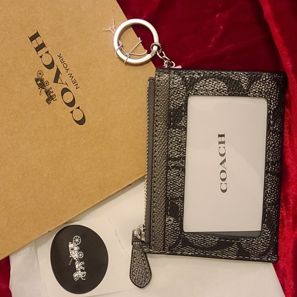 Coach | Bags | Coach Mini Coin Purse Keyring Blacksilv Nwt Incl Coach ...